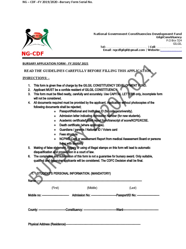 NG-CDF: National Government Constituencies Development Fund | PDF ...