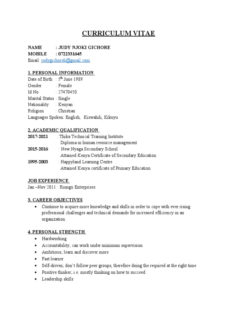 Lucy Curriculum Vitae Edited | PDF | Career & Growth | Business