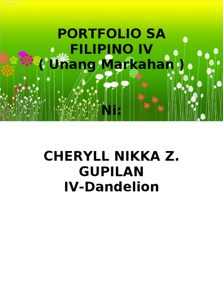 Portfolio Sa Filipino Iv | PDF