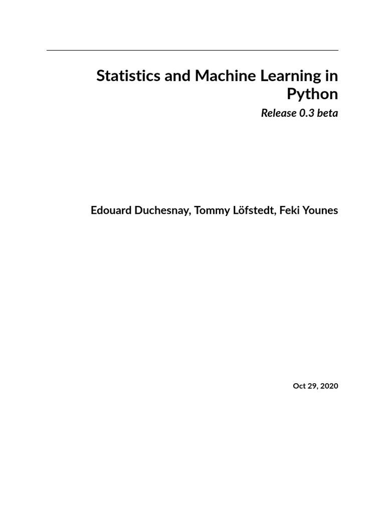 Statistics Machine Learning Python Draft | Download Free PDF | Thread ...
