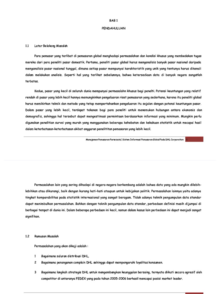 Analisis Swot Pada DHL Dan Jne | PDF
