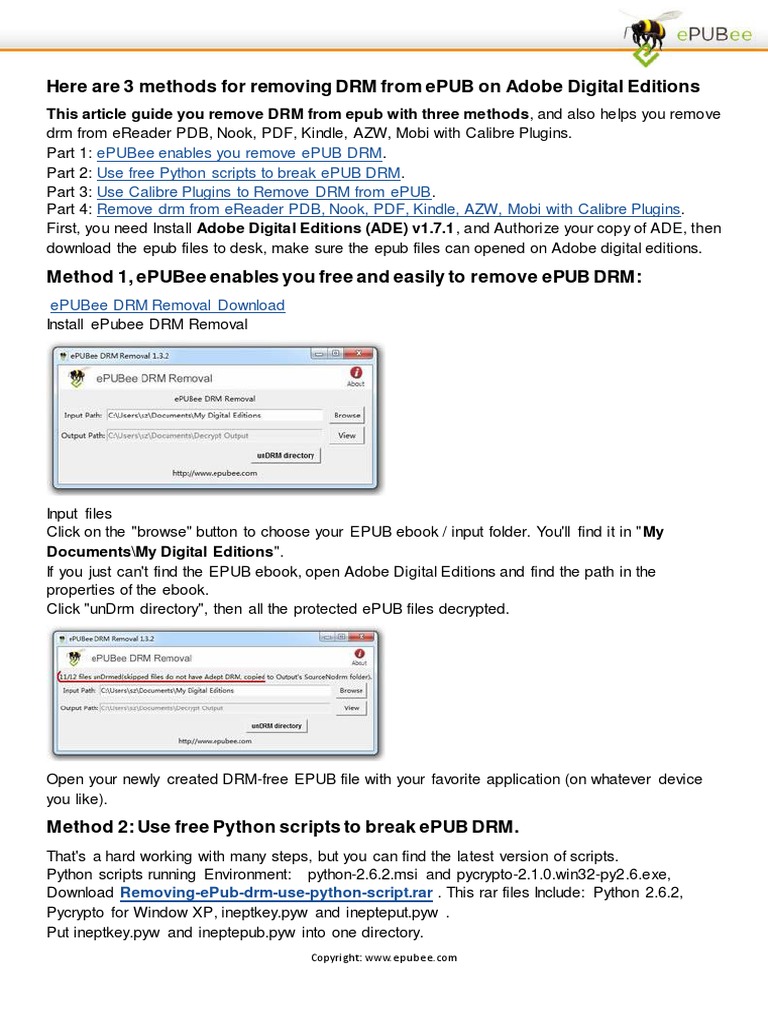 Three Methods For Removing DRM From EPUB On Adobe Digital Editions ...