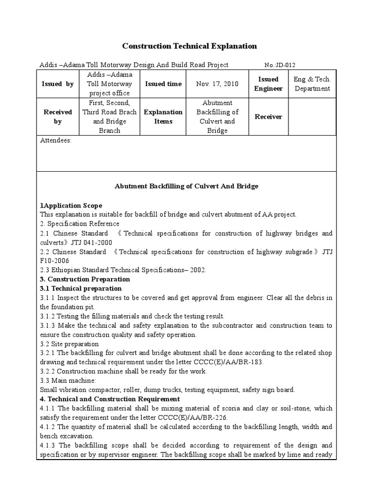 Abutment Backfilling of Culvert and Bridge | PDF | Building Engineering ...