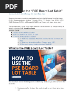 Understanding the PSE Board Lot Table | PDF | Stocks | Stockbroker