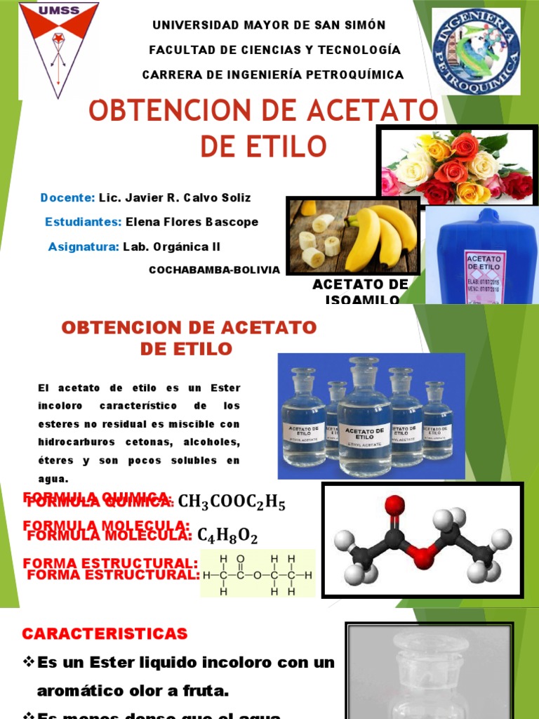 Obtención y Usos del Acetato de Etilo | PDF | Ester | Acetato