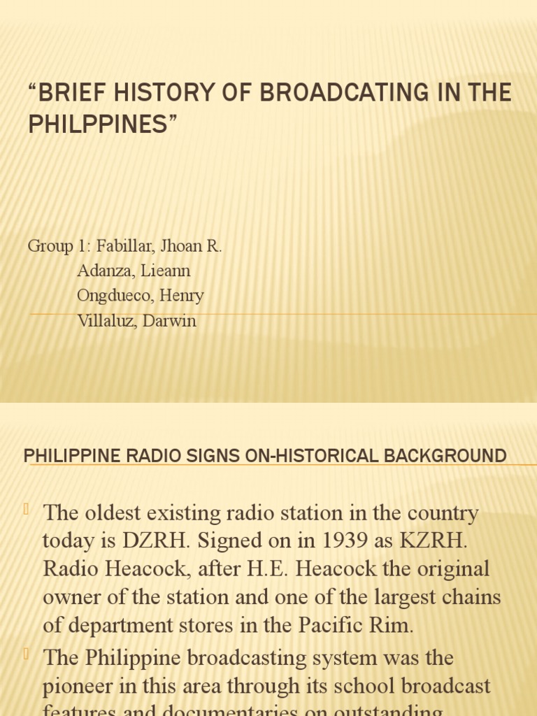 Brief History of Broadcating in The Philppines | PDF | Broadcasting ...