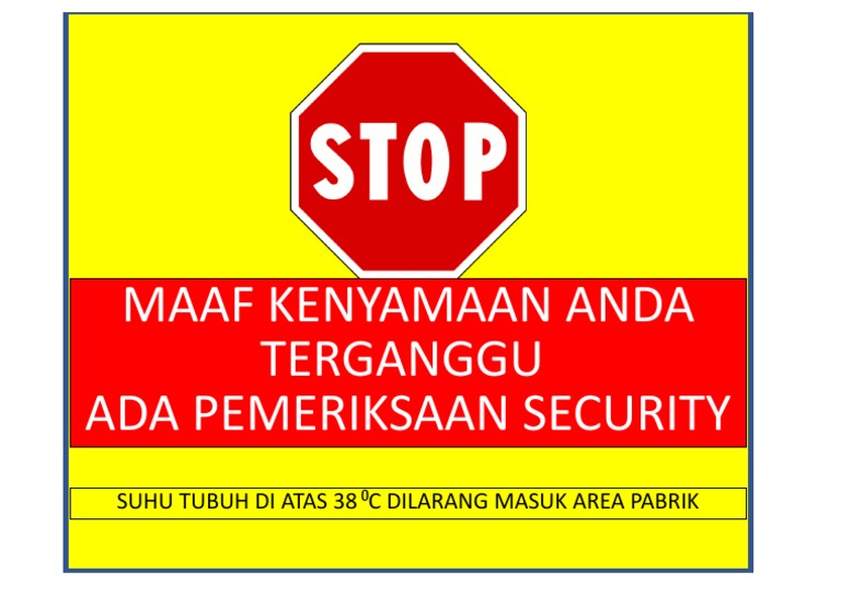 Rambu Stop Pemeriksaan Security | PDF
