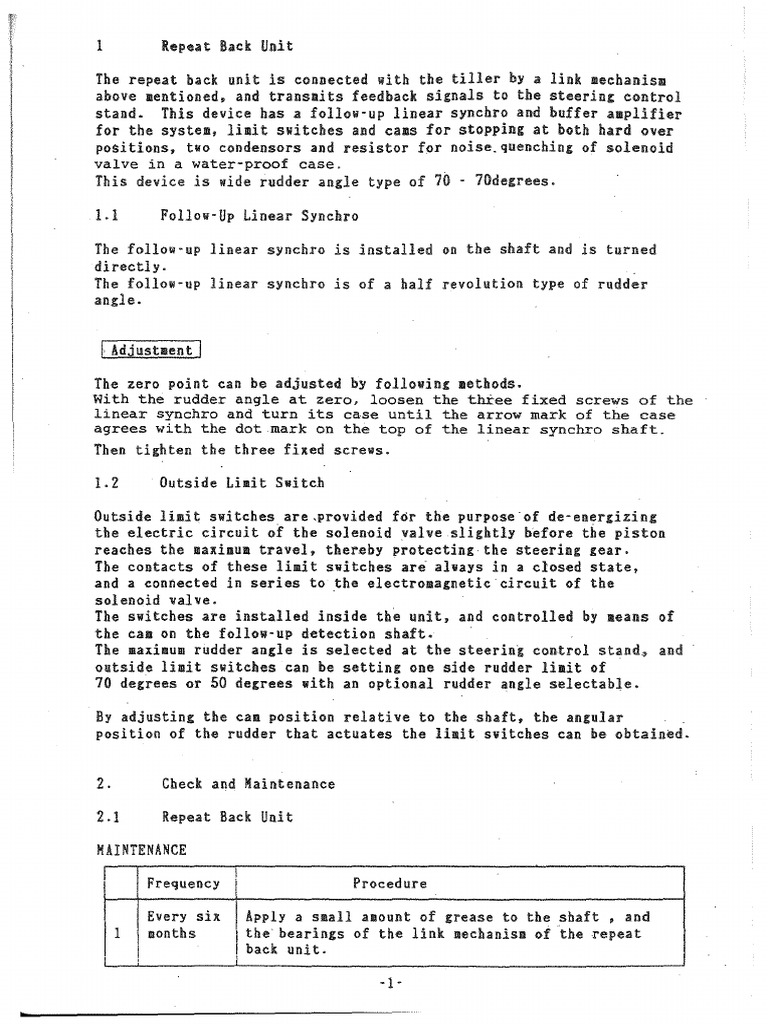 Repeat Back Unit (Type HE Wide Rudder Angle) | PDF