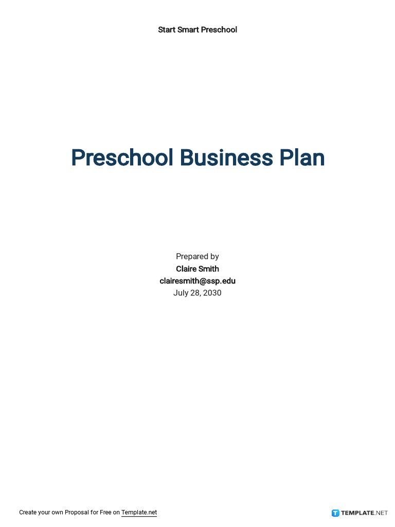 Preschool Business Plan Template | PDF | Corporations | Business
