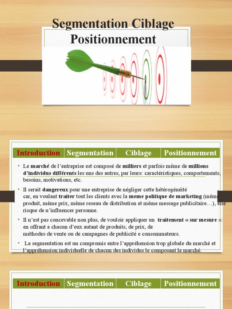 Segmentation Ciblage Positionnement | PDF | Segmentation (marketing) | Commercialisation