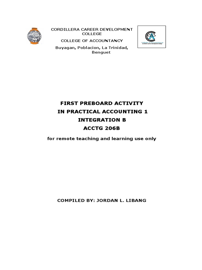 ACCTG-206B-FIRST-PREBOARD Without Answer | PDF | Book Value | Preferred ...