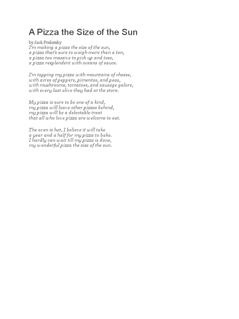 Epic Pizza Creation Poem | PDF | Cooking, Food & Wine