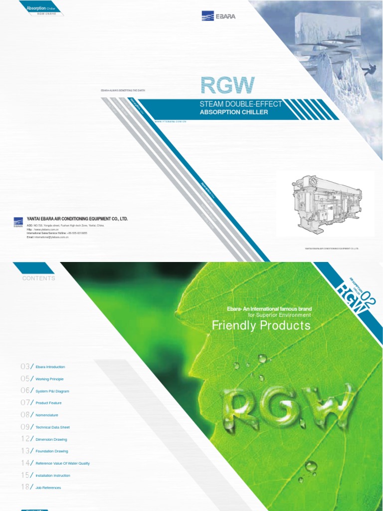 RGW Ebara Steam Chiller | PDF | Heat Exchanger | Heat Pump