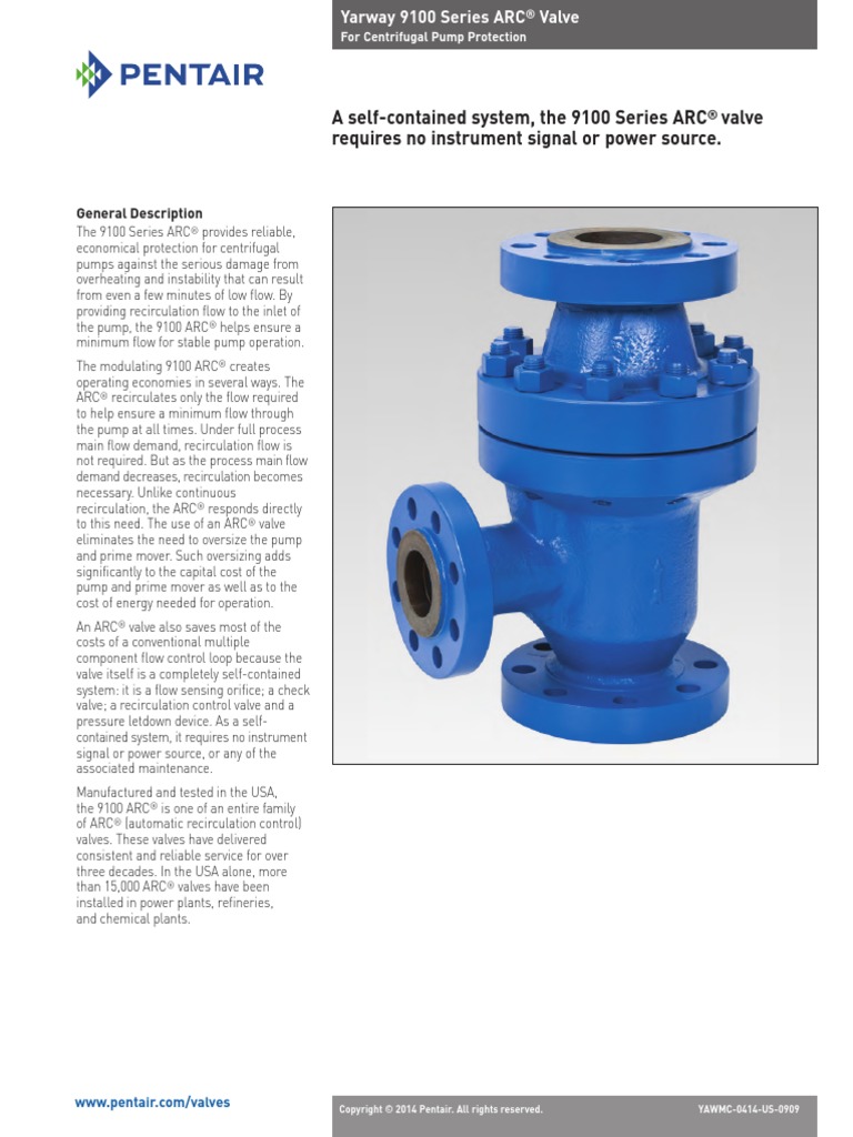 A Self-Contained System, The 9100 Series ARC Valve Requires No ...