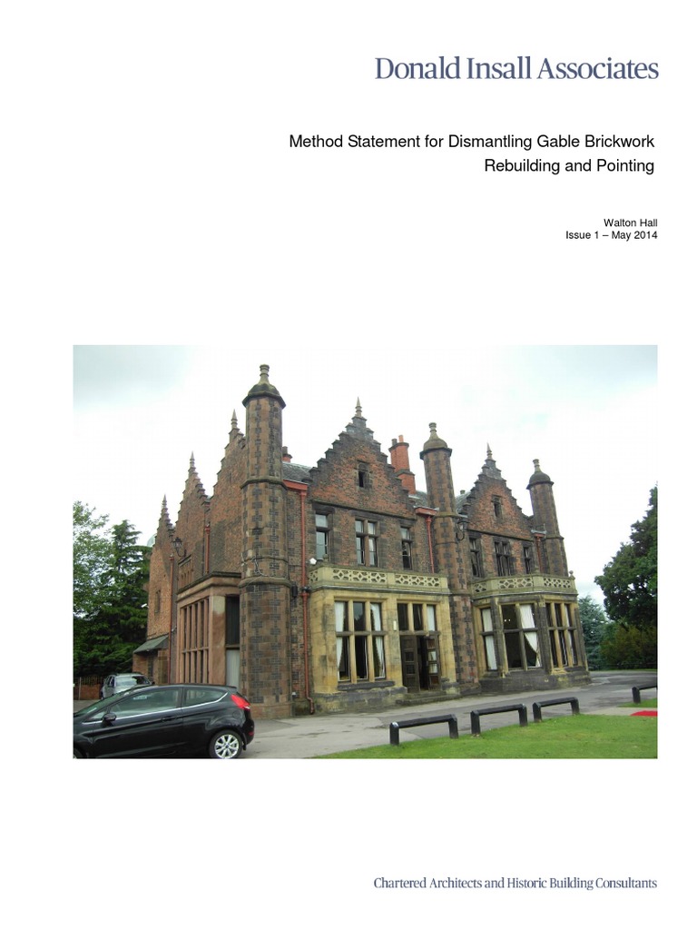 Brickwork Pointing Method Statement | PDF | Brick | Mortar (Masonry)