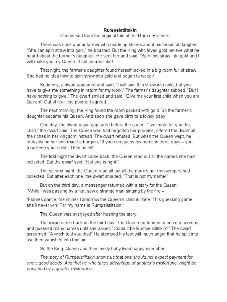 Rumpelstiltskin | PDF