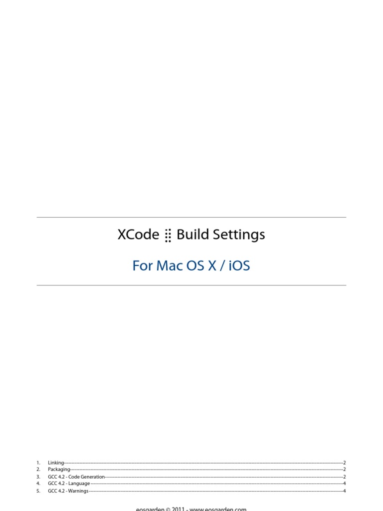 Xcode Build Settings Pdf Objective C C Programming Language