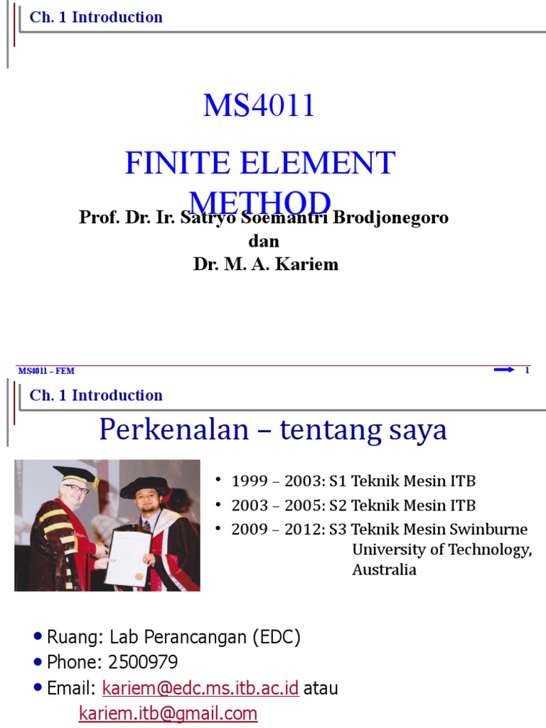 Introduction to Finite Element Analysis: An Overview of the Basic ...