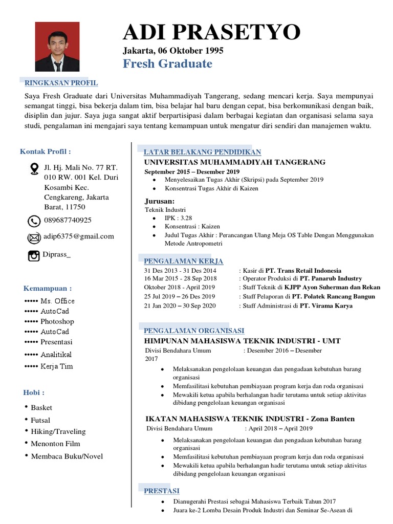 CV Adi Prasetyo PR01 - Compressed | PDF