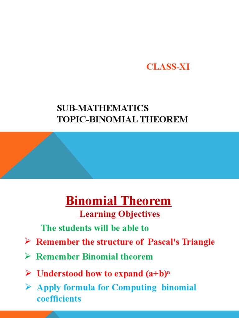 Class XI-Binomial Theorem | PDF | Number Theory | Mathematical Analysis