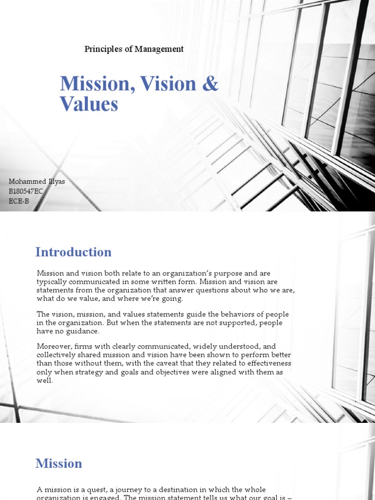 Mission, Vision & Values Explained | PDF | Value (Ethics) | Goal