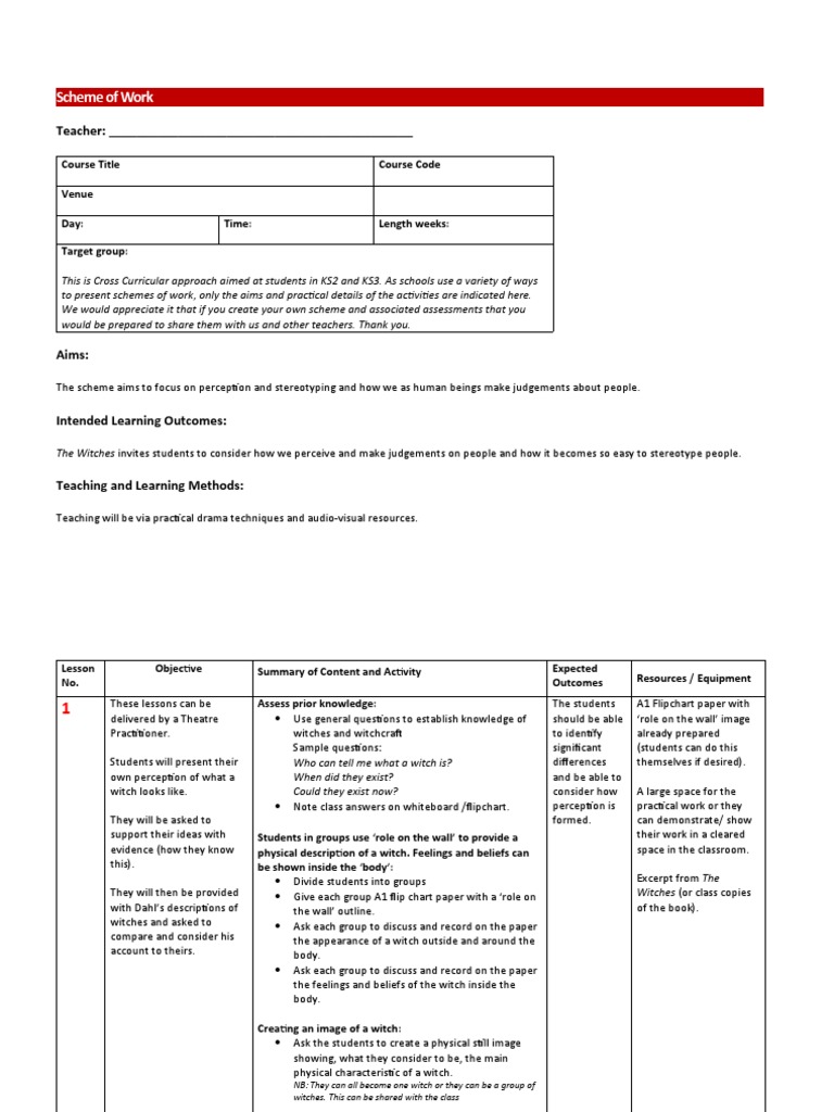 The Witches Scheme of Work | PDF | Stereotypes | Macbeth