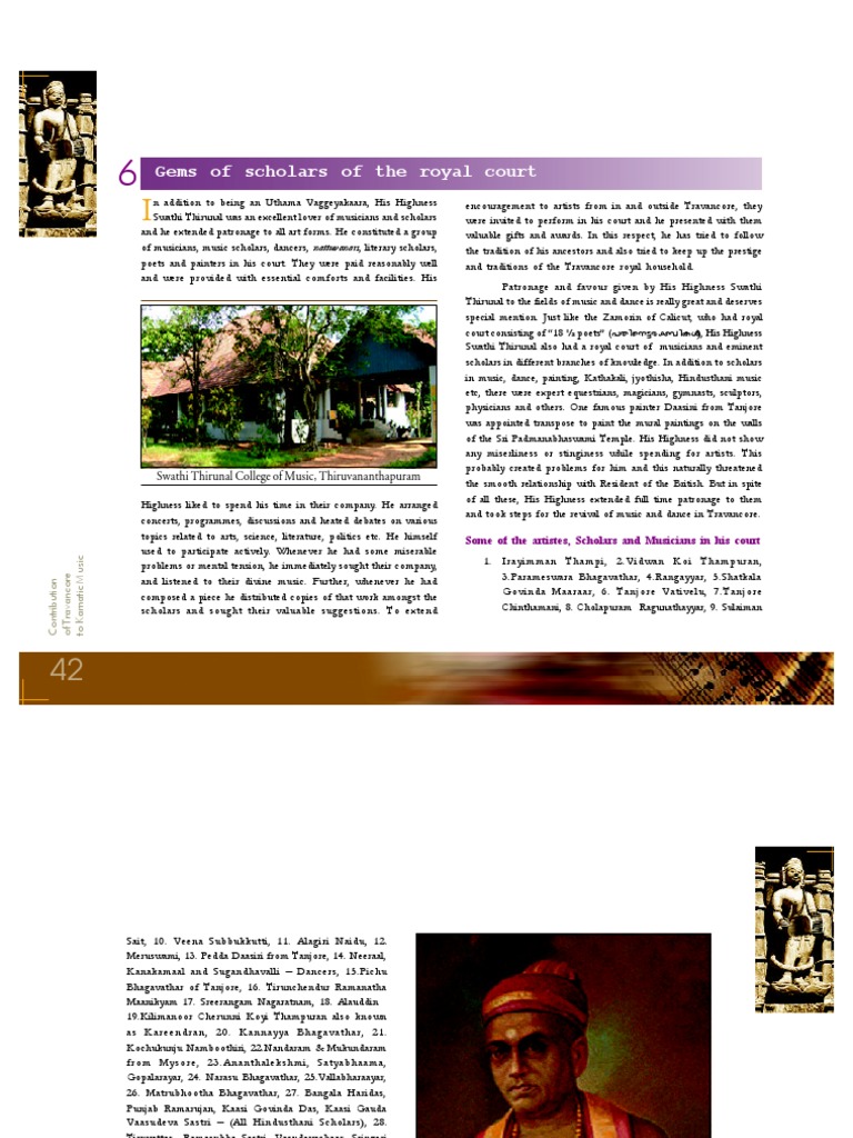 Swathi Thirunal's Patronage of Music | PDF | Sikhism | Entertainment (General)