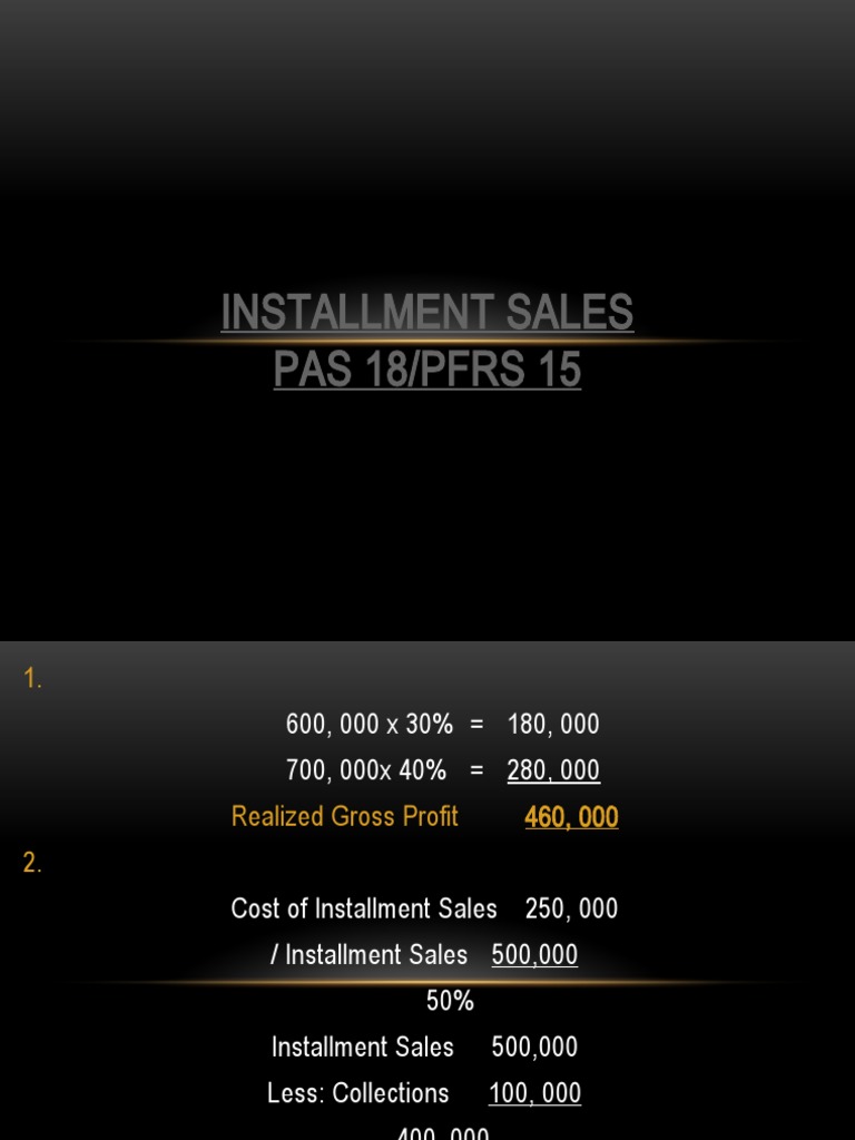 Installment Sales | PDF | Gross Income | Cost Of Goods Sold