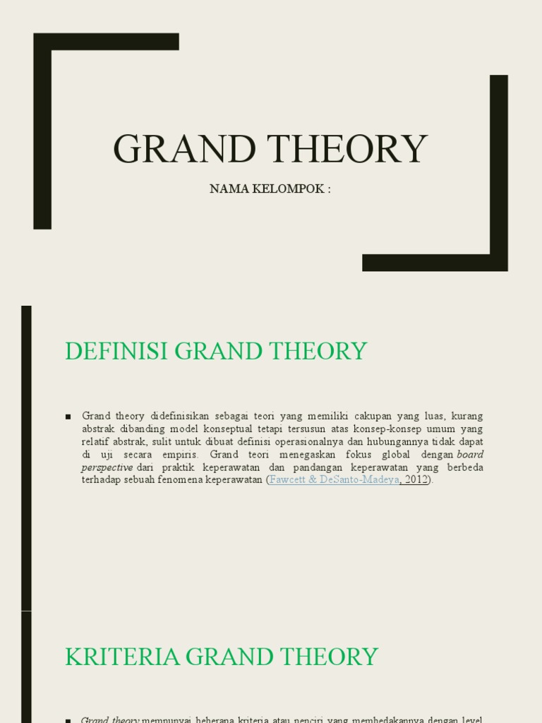 Grand Theory PPT Kelompok Besar | PDF