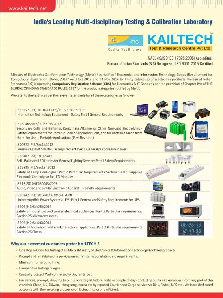 Kailtech Electronics Leaflet | PDF
