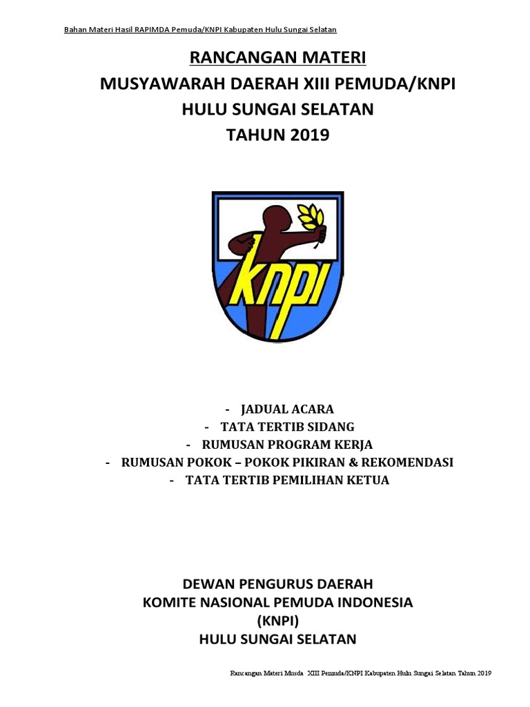 Rancangan Materi MUSDA | PDF