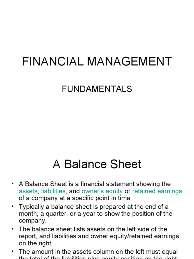 Financial Management: Fundamentals | PDF | Equity (Finance) | Balance Sheet