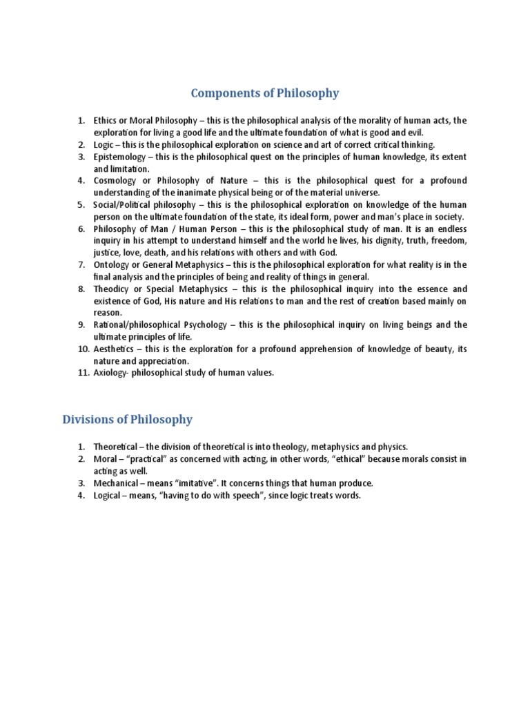 Components of Philosophy | PDF