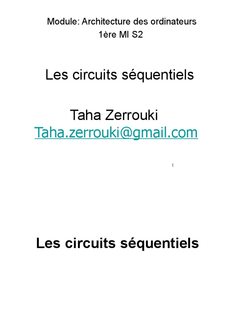 Circuits Séquentiels: Bascules et Horloges | PDF | Technologie ...