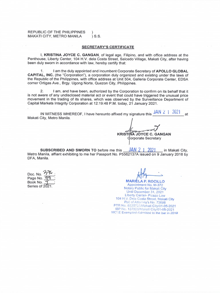 APL - Written Statement Under Oath | PDF