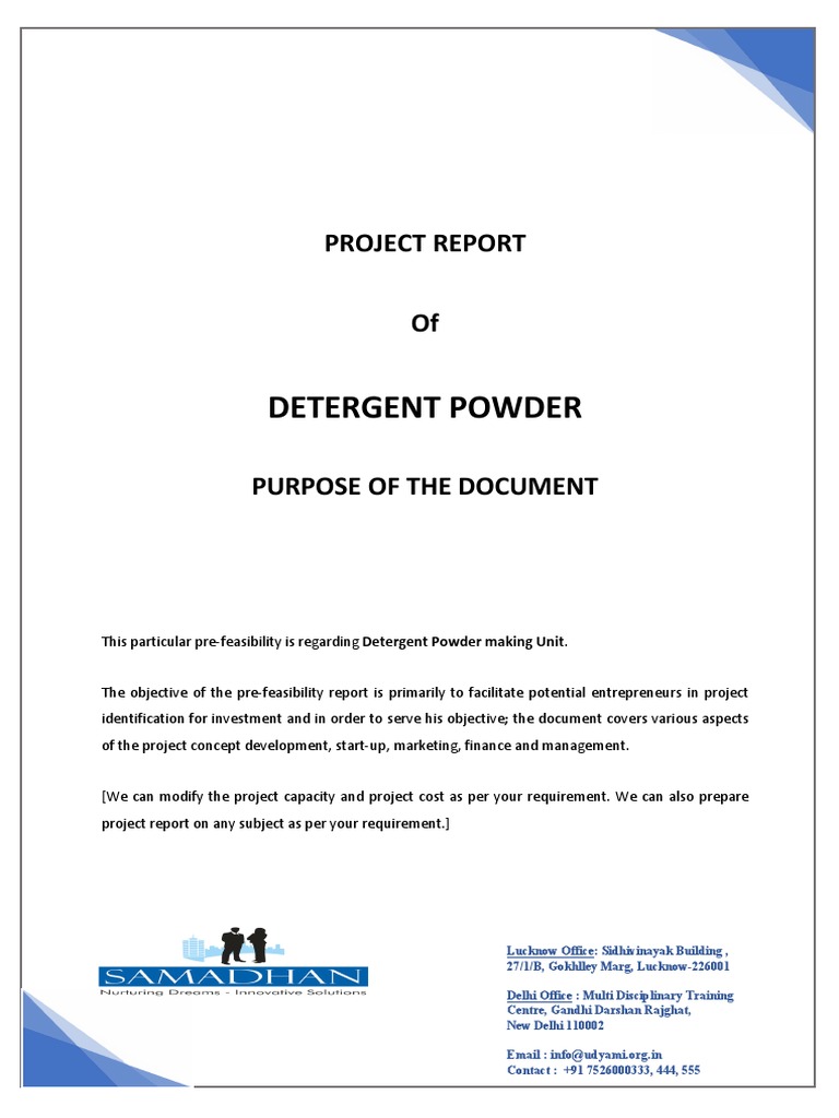 Detergent Powder: Project Report of | PDF | Textiles | Equity (Finance)