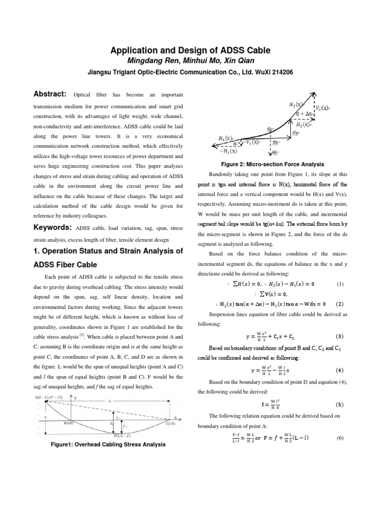 7-4-Application and Design of ADSS Cable | PDF | Optical Fiber ...