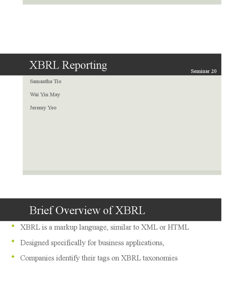 Understanding XBRL Reporting Benefits | PDF | Financial Statement ...