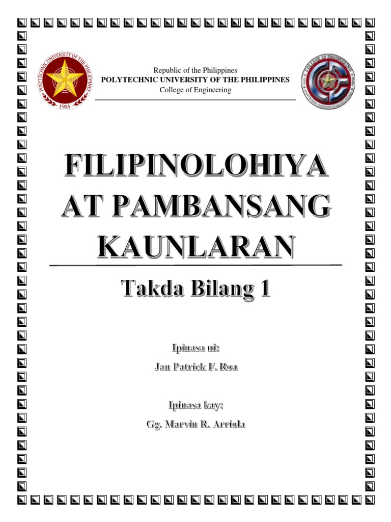 Filipinolohiya at Pambansang Kaunlaran - Takda 1 BS-ECE | PDF