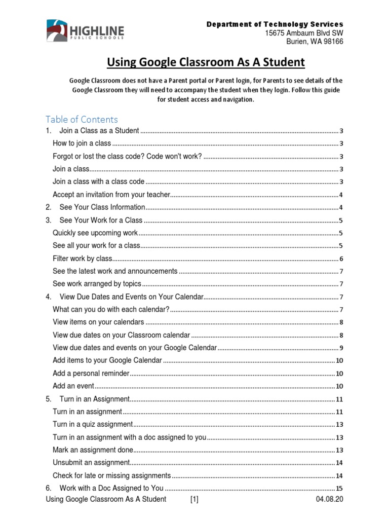 Using Google Classroom As A Student 002 | PDF