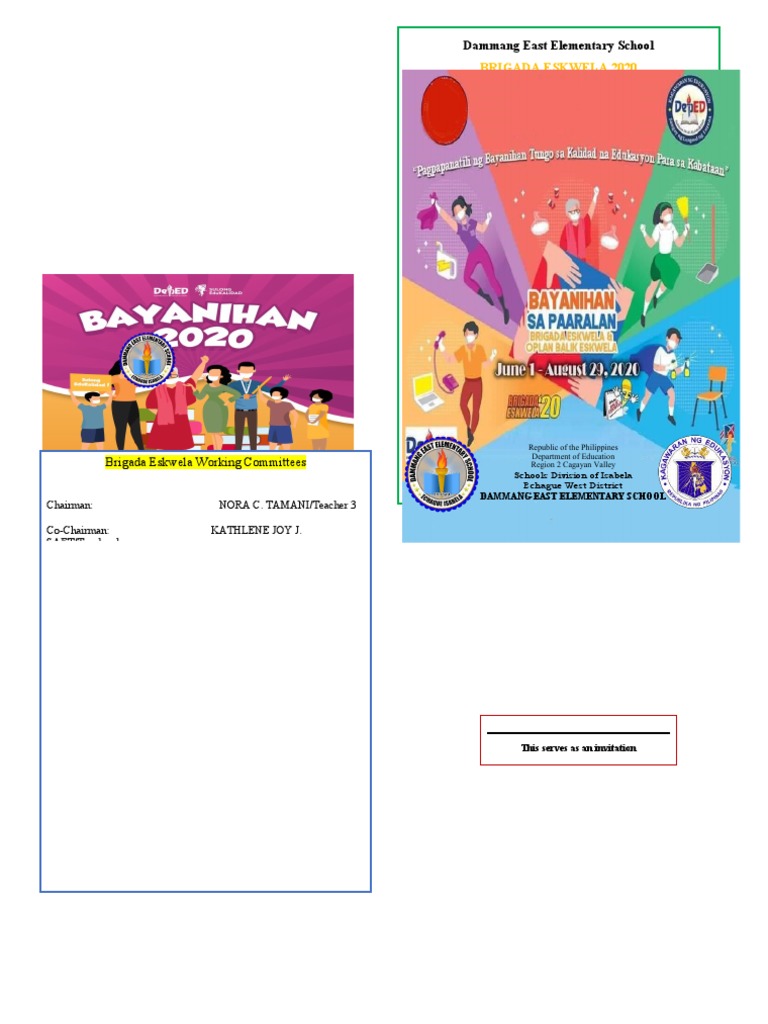 Brigada Eskwela 2020 Invitation Closing | PDF