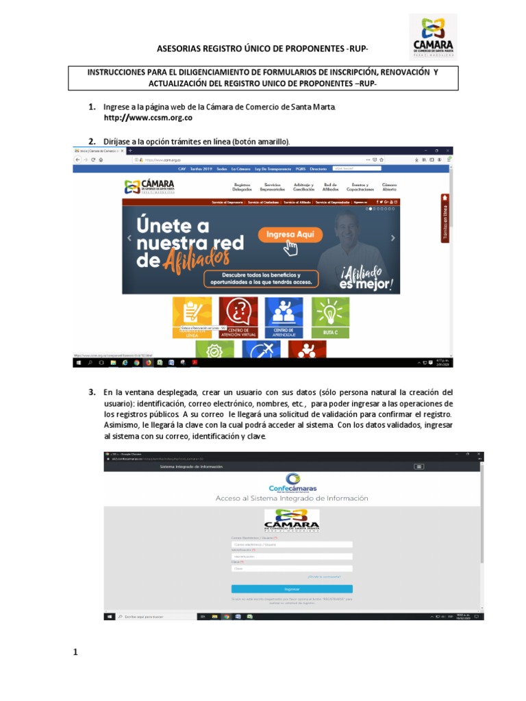 Guía para Inscripción y Actualización RUP | PDF | Business