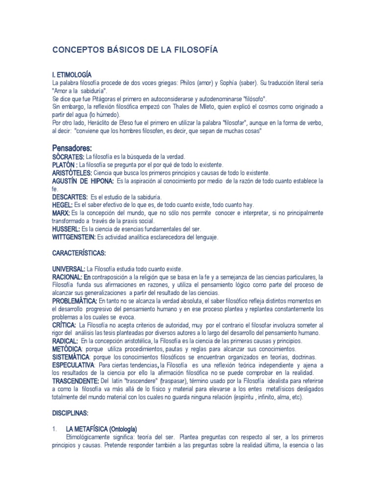 Conceptos Básicos de Filosofía | PDF | Metafísica | Epistemología
