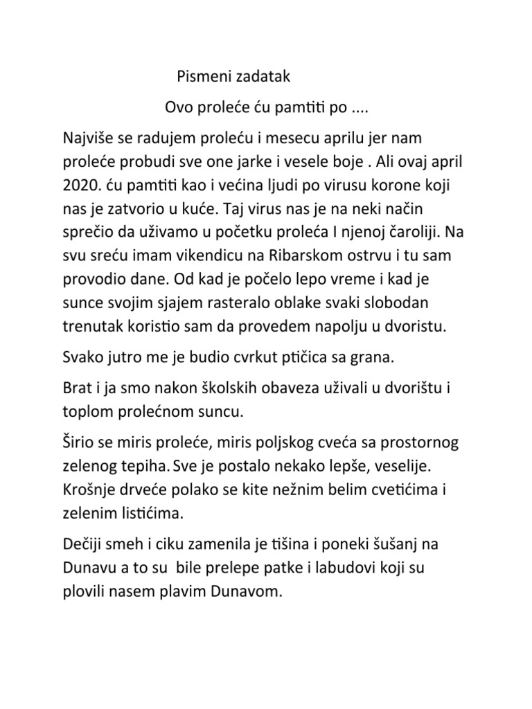 Pismeni Zadatak | PDF
