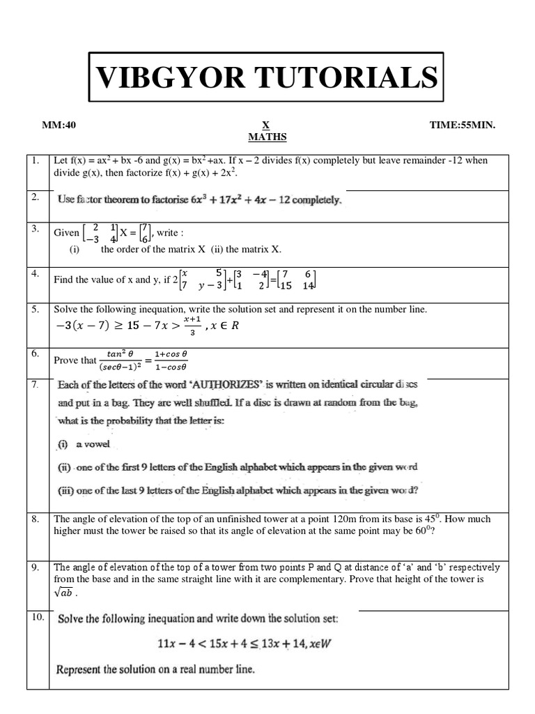 Vibgyor Tutorials | PDF