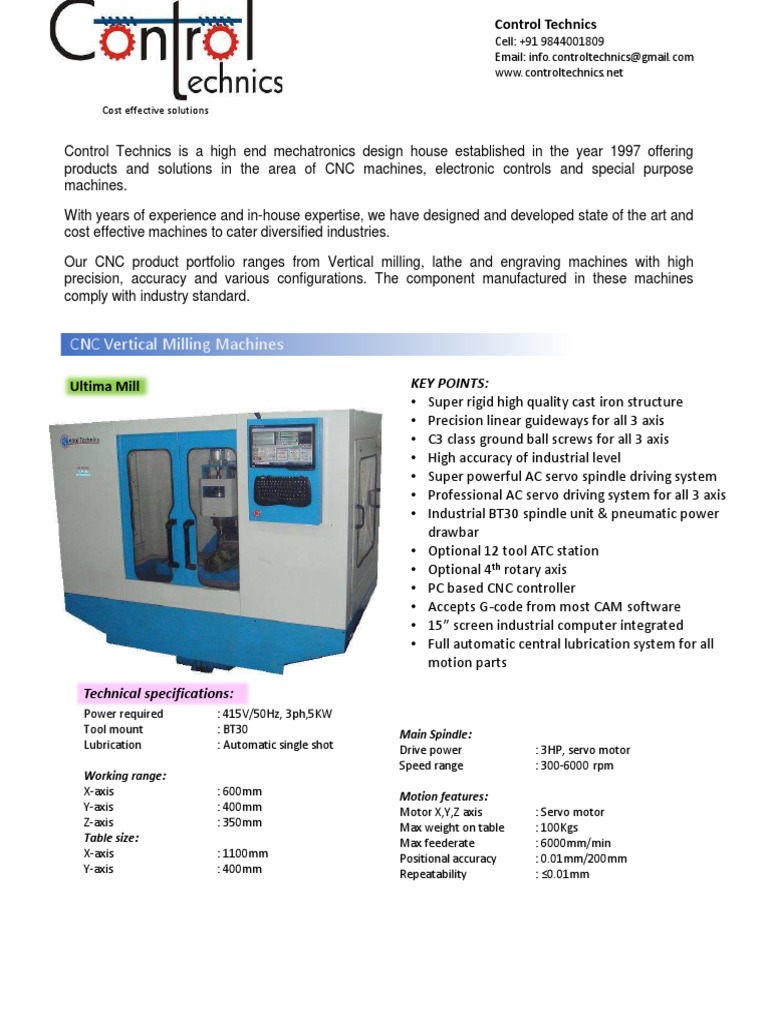 CNC Vertical Milling Machines: Key Points | PDF | Numerical Control ...