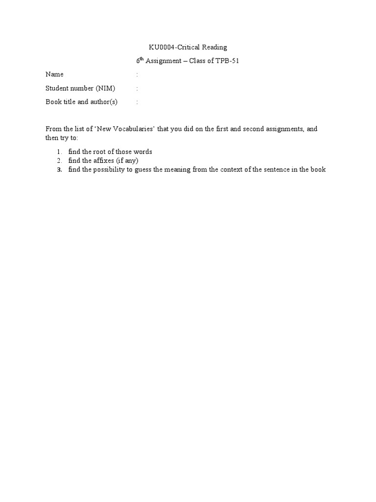 6th Assignment Template | PDF