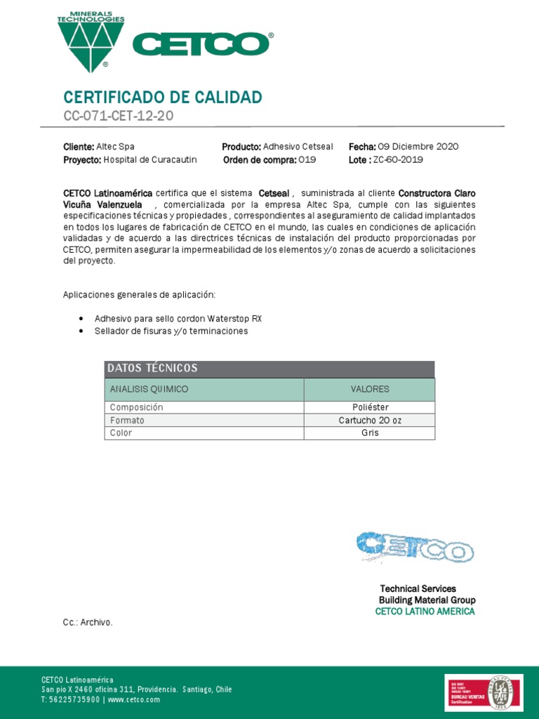 CC - 071 Cetco - Altec - Cetseal | PDF