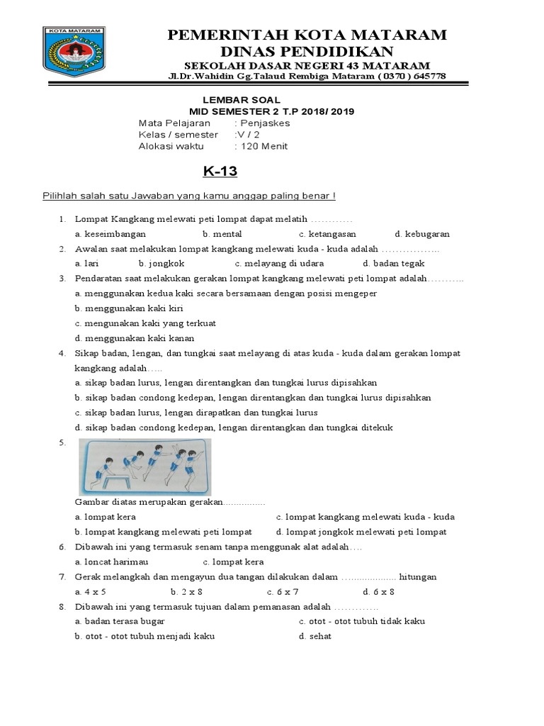 Soal Penjas Kelas 5 | PDF