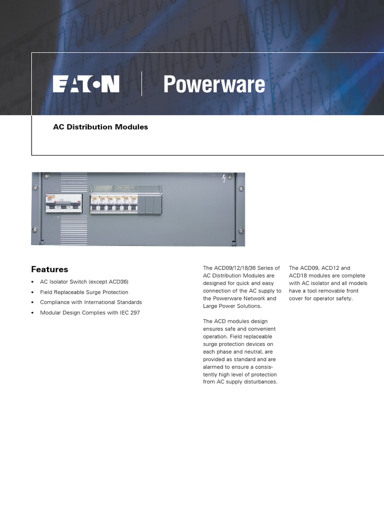 AC Distribution Modules: Features | PDF | Alternating Current | Electronics